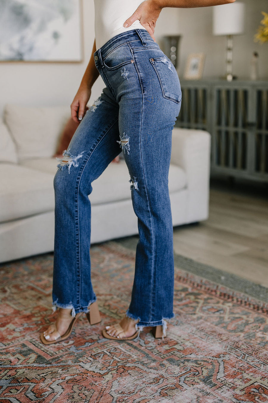 Judy Blue O'Hara Destroyed Straight Jeans – Blue Layne Boutique